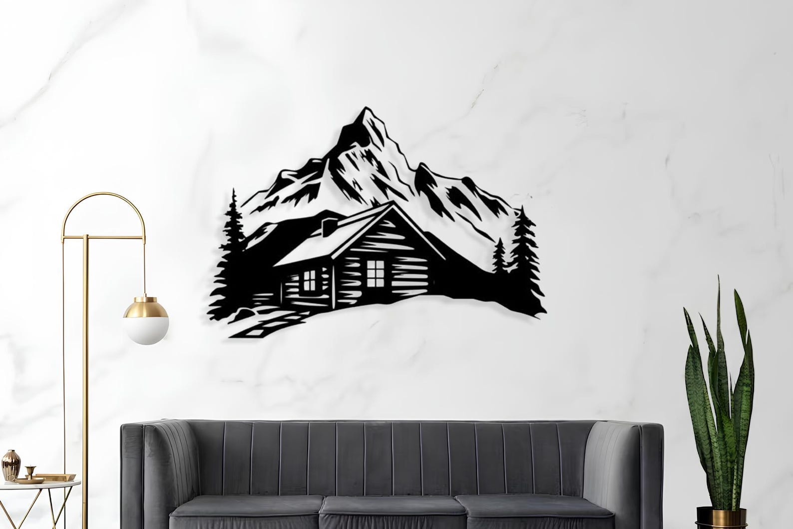 Mountain and Cabin Metal Wall Decor,pine Tree Decor,forest Wall Art ...
