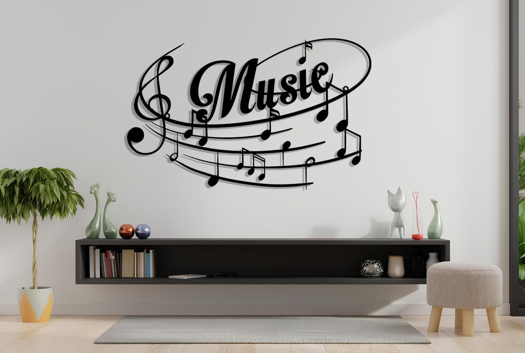 Music Notes Metal Wall Art,modern Musical Decor,musician Gift ...