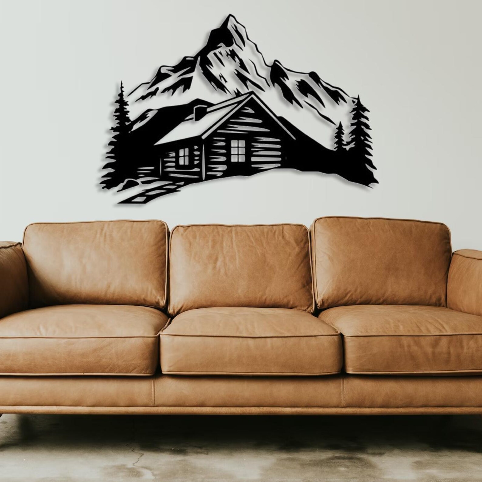 Mountain and Cabin Metal Wall Decor,pine Tree Decor,forest Wall Art ...