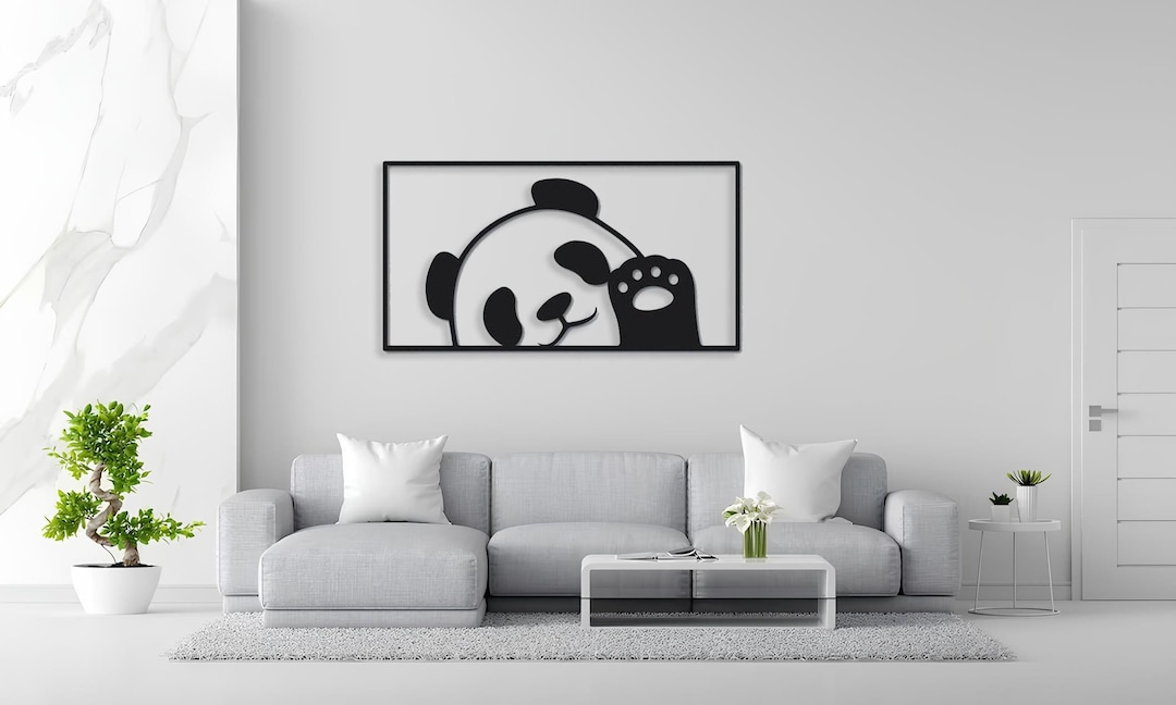 Panda Metal Wall Art,cute Panda Metal Art,metal Wall Art Featuring ...