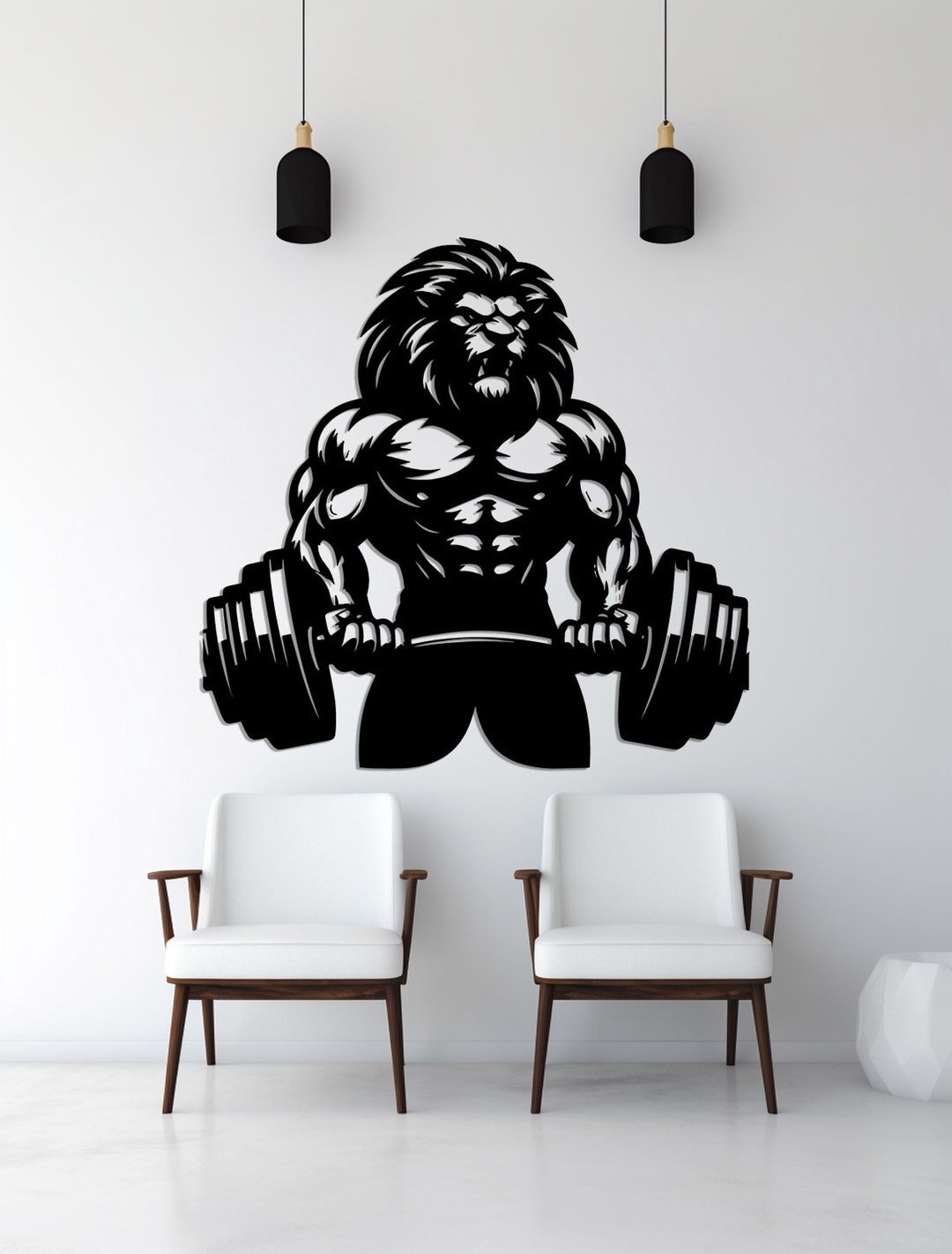 Lion Gym Metal Wall Art Bodybuilding Decor,fitness Wall Art,muscle Gym ...