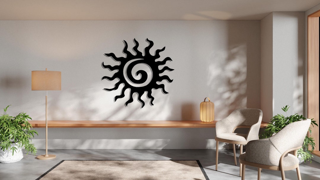 Spiral Sun Metal Art,boho Sun Wall Decor,modern Sun Metal Art,sun ...