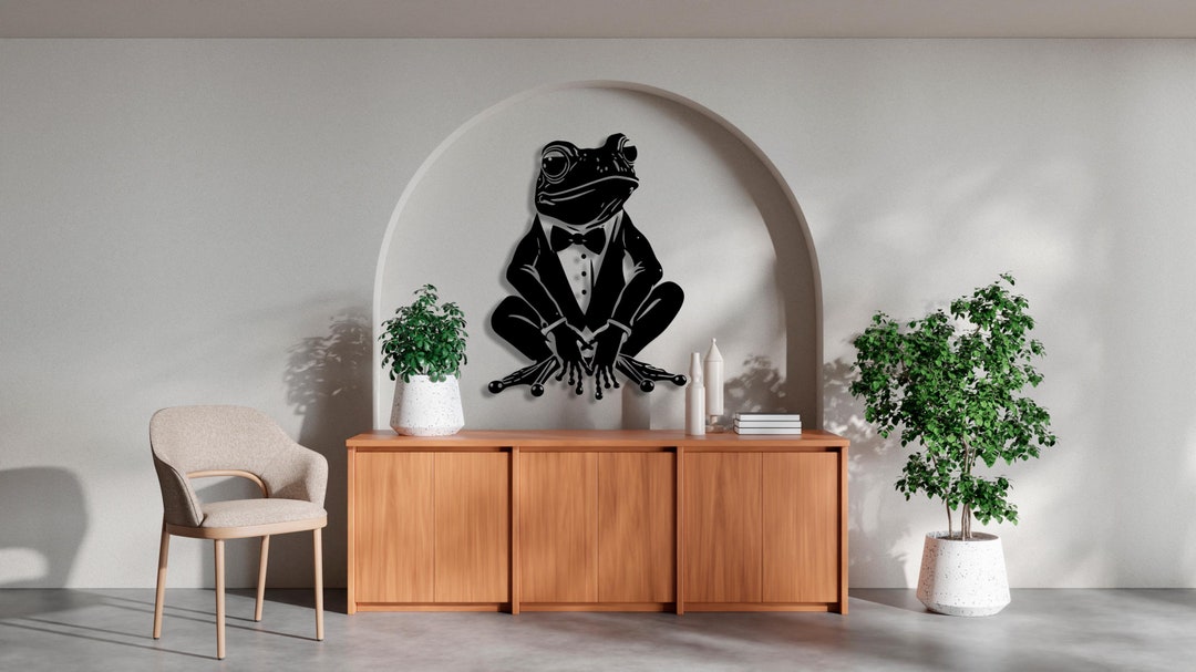 Frog Wall Decor Art,tuxedo Frog Metal Art,elegant Frog Wall Art,suit ...