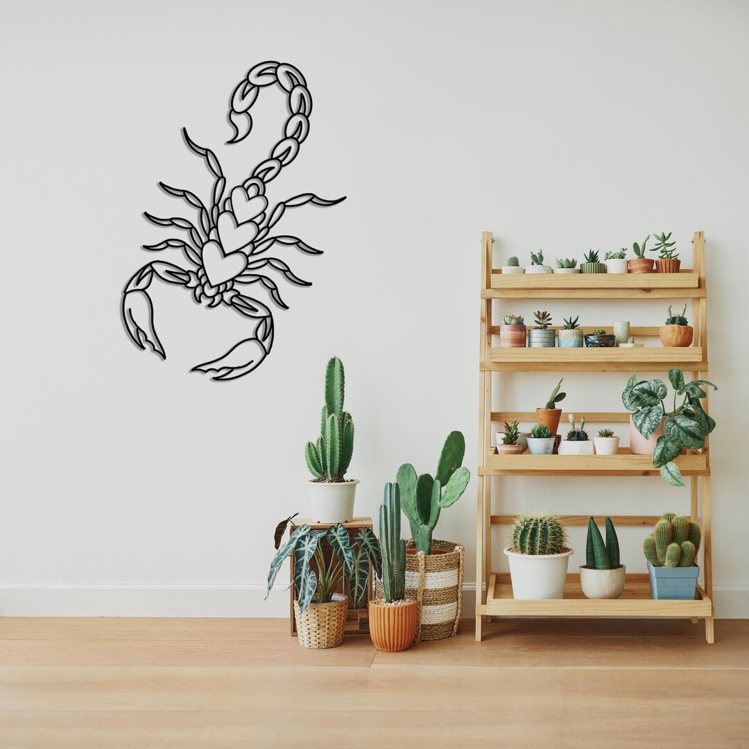 Scorpion Wall Art,metal Scorpion Decor,heart Scorpion Art,animal Wall ...
