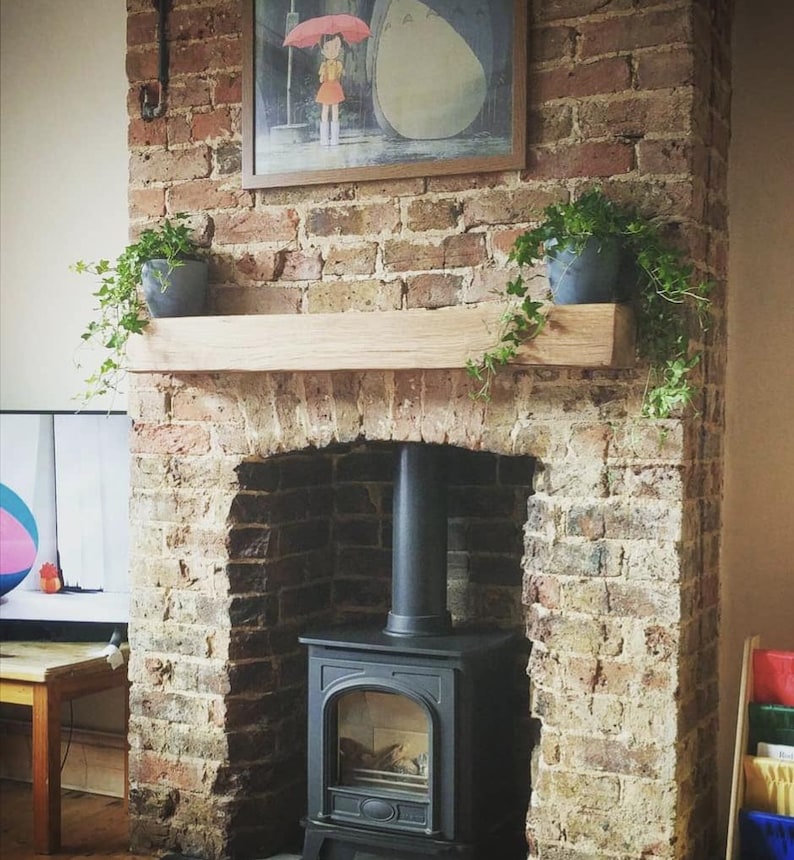 Solid Oak Fireplace Mantel Beam 6" X 4": Rustic Character, Hidden ...