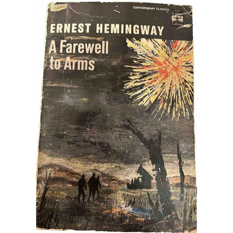 Vtg A Farewell to Arms Ernest Hemingway Scribner 1969 Paperback Book - Etsy