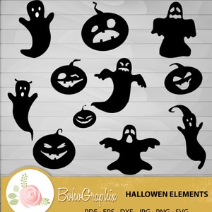 Spooky Halloween Elements Digital Files That Are Ready for Cutting ...