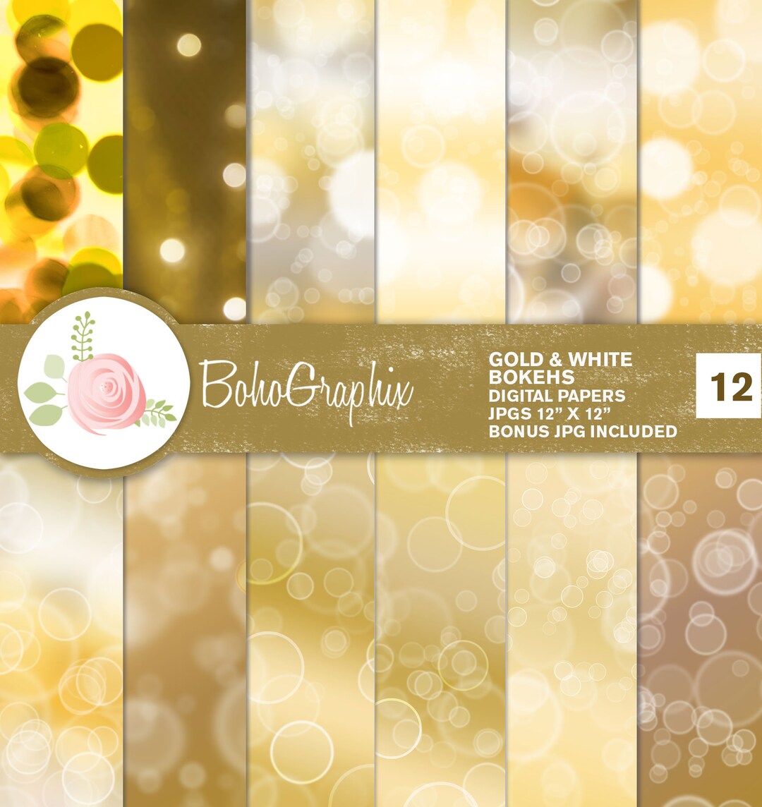 Gold Bokeh Digital Papers for Use in Crafting and Scrapbooking - Etsy