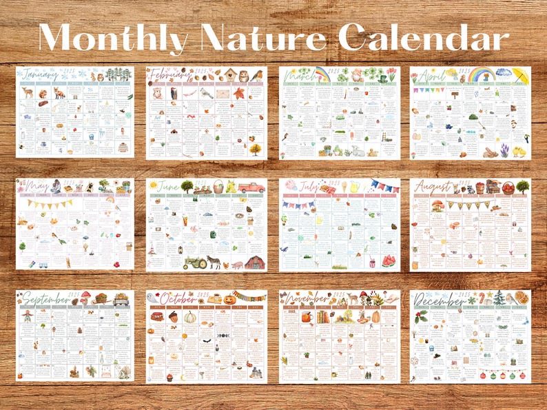 2025 Nature Calendar Printable | Christmas | School | Homeschool ...