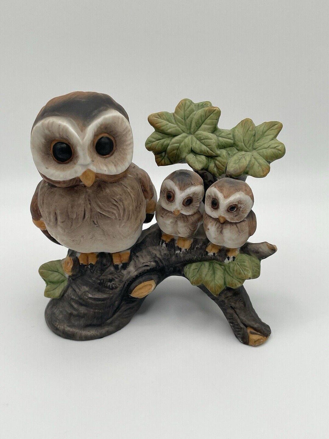 Vintage Homco Mother & Baby Owl Porcelain Figurine C3734 - Etsy