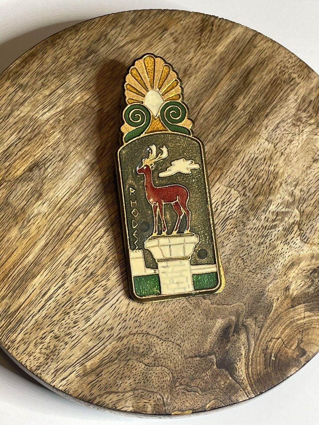 Rare Vintage Rhodes Enamel Brass Paperclip Deer 4 Greek Double Sided ...