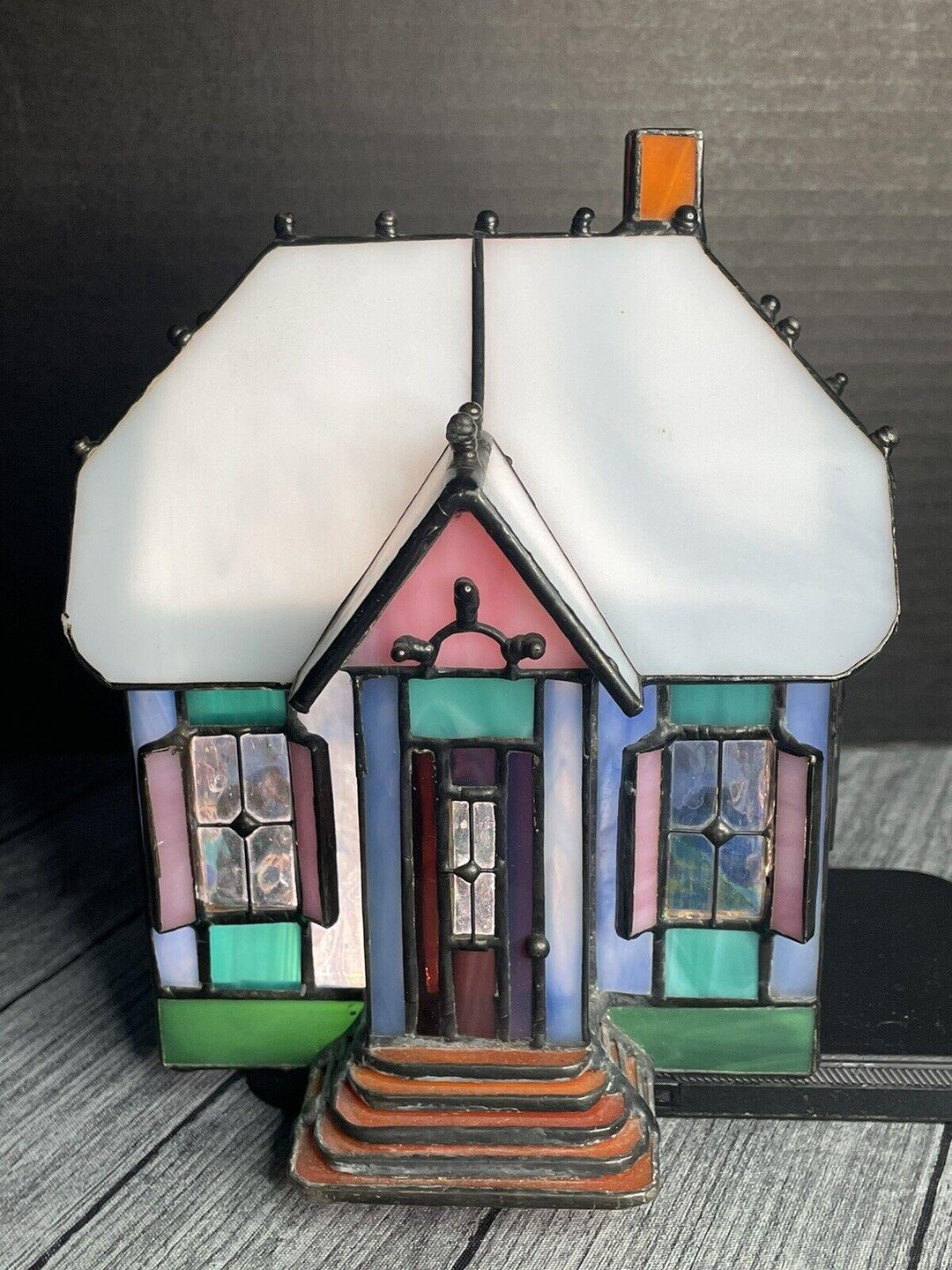Vintage Forma Vitrum Stained Glass Lighted House Does Not Come With ...