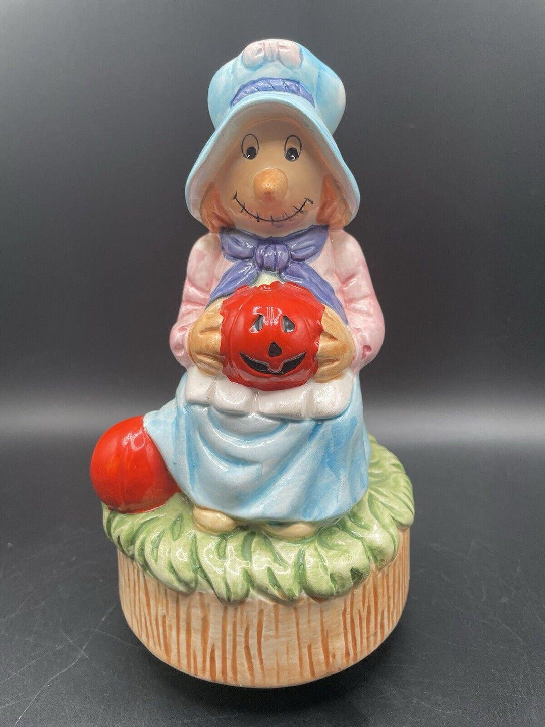 Musical Scarecrow Maiden With Pumpkins/jack O' Lantern - Etsy
