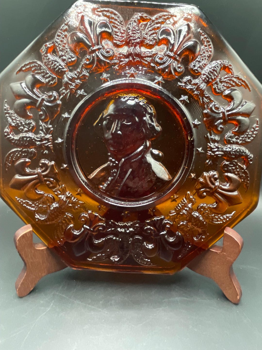 Vintage George Washington Plate, Tiara Glass 1970's - Etsy