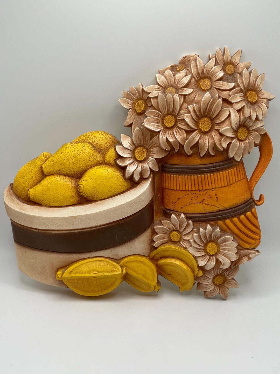 Vintage Homco 1981 Syroco Daisy & Lemons Fruit Kitchen #7610B USA - Etsy