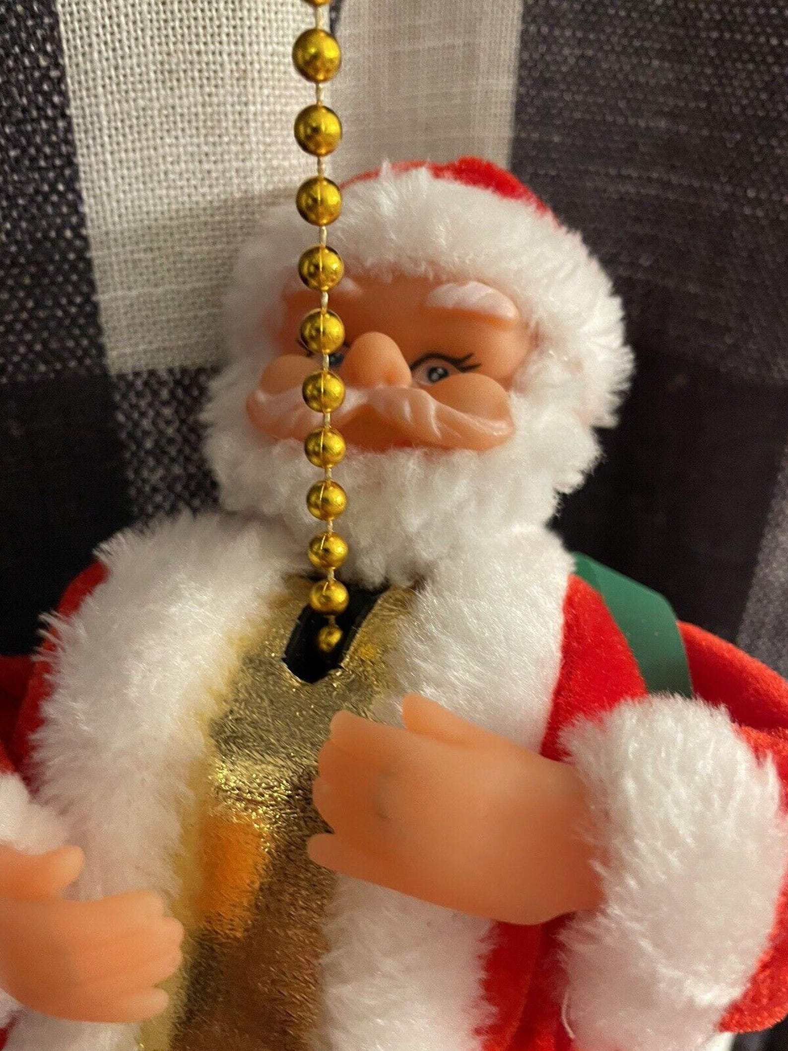 Christmas Santa Claus Animated Rope Climbing Plush Doll Musical Novelty ...
