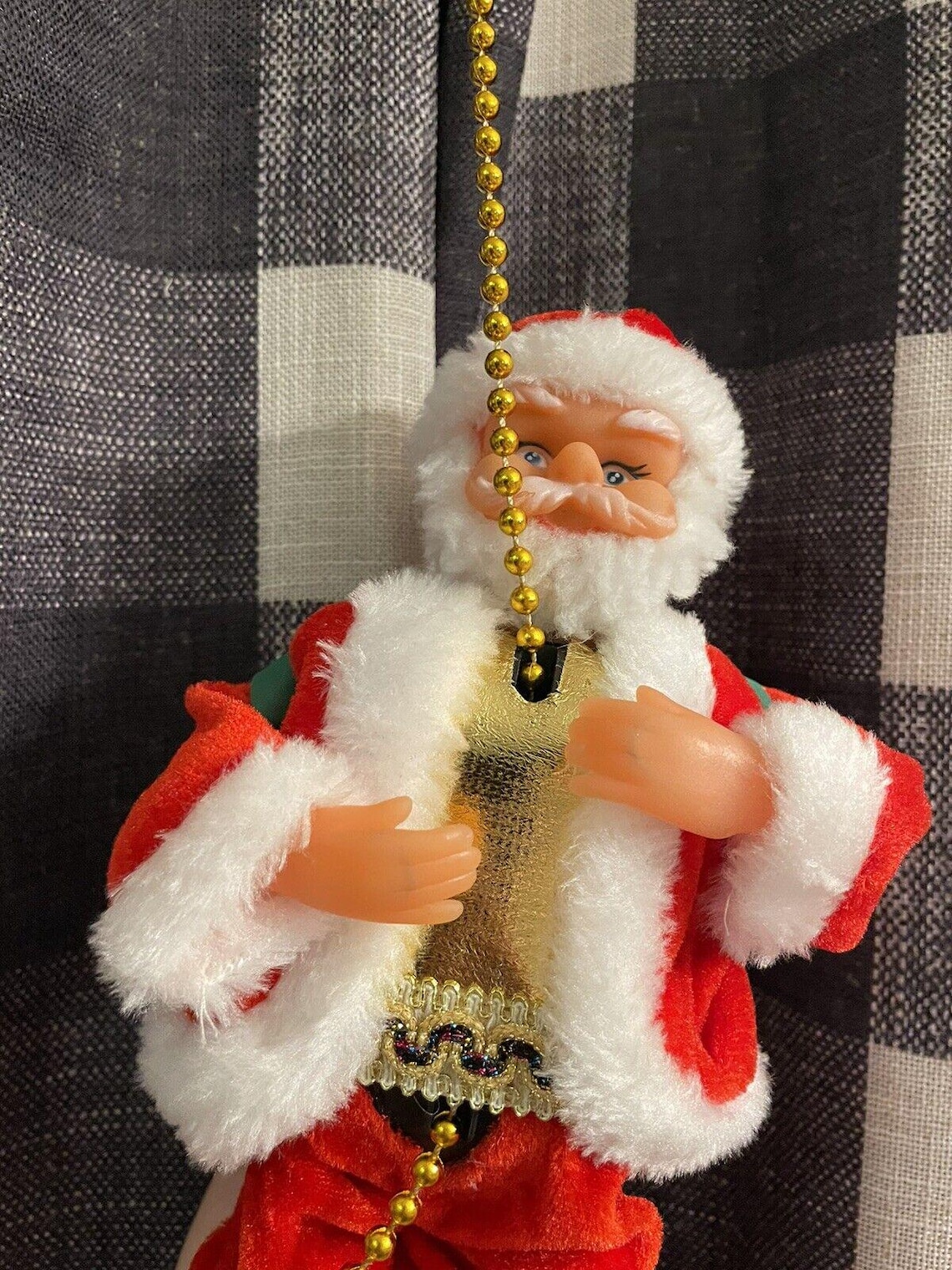 Christmas Santa Claus Animated Rope Climbing Plush Doll Musical Novelty ...