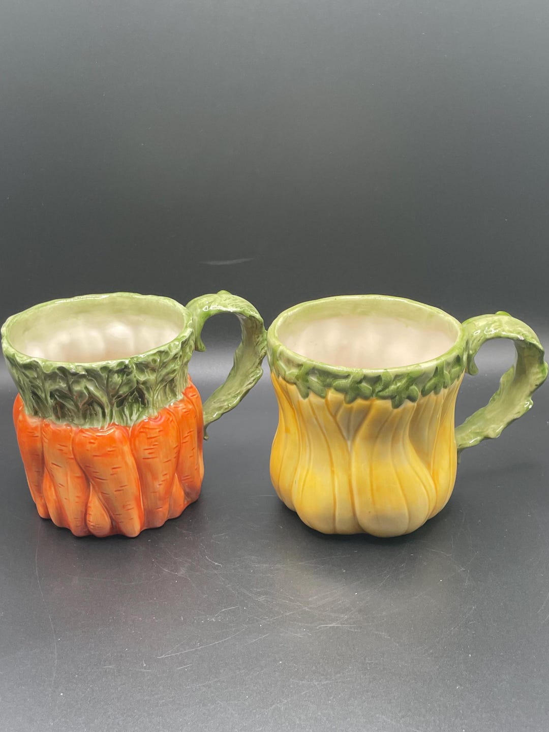 Vintage 1988 Fitz & Floyd Vegetable Mugs - Etsy