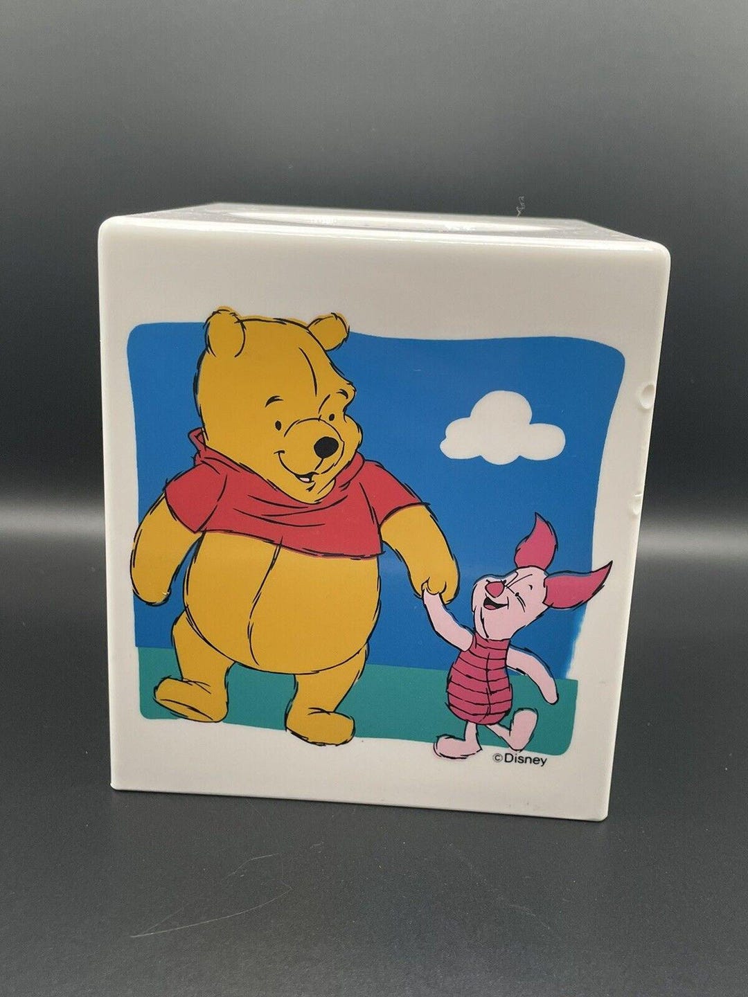 Disney Winnie the Pooh & Piglet Plastic White Square Tissue Box Cover ...
