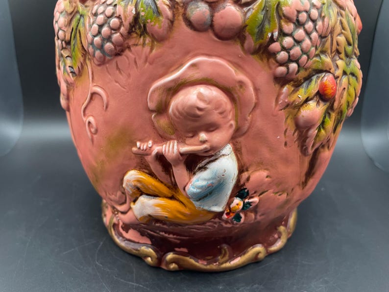 Vintage Napcoware Ceramic Cookie Jar Arcadia C-6672, Boy, Girl, Flute ...