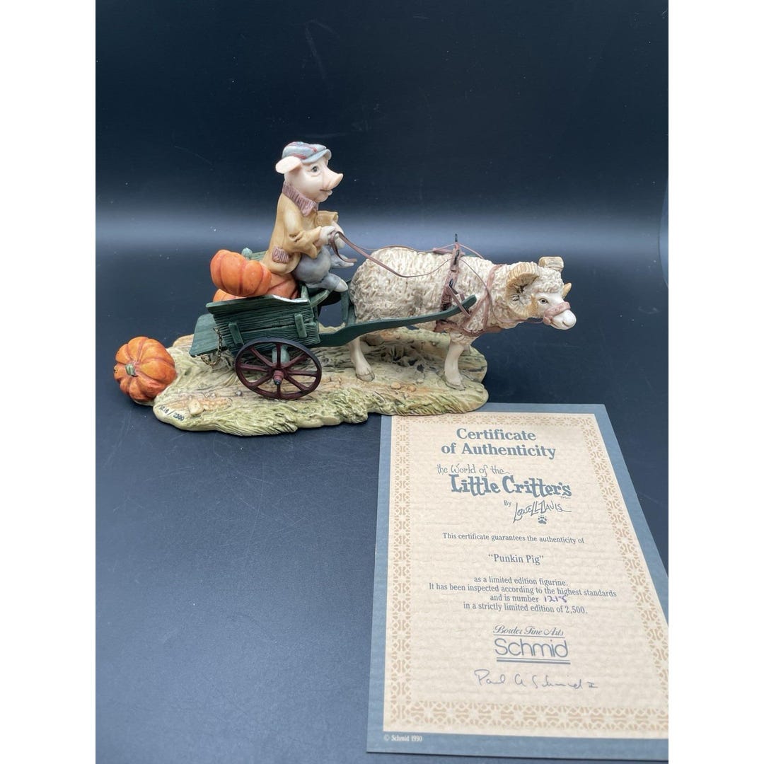 Lowell Davis "punkin Pig" Figurine Little Critters Pumpkin Cart - Etsy