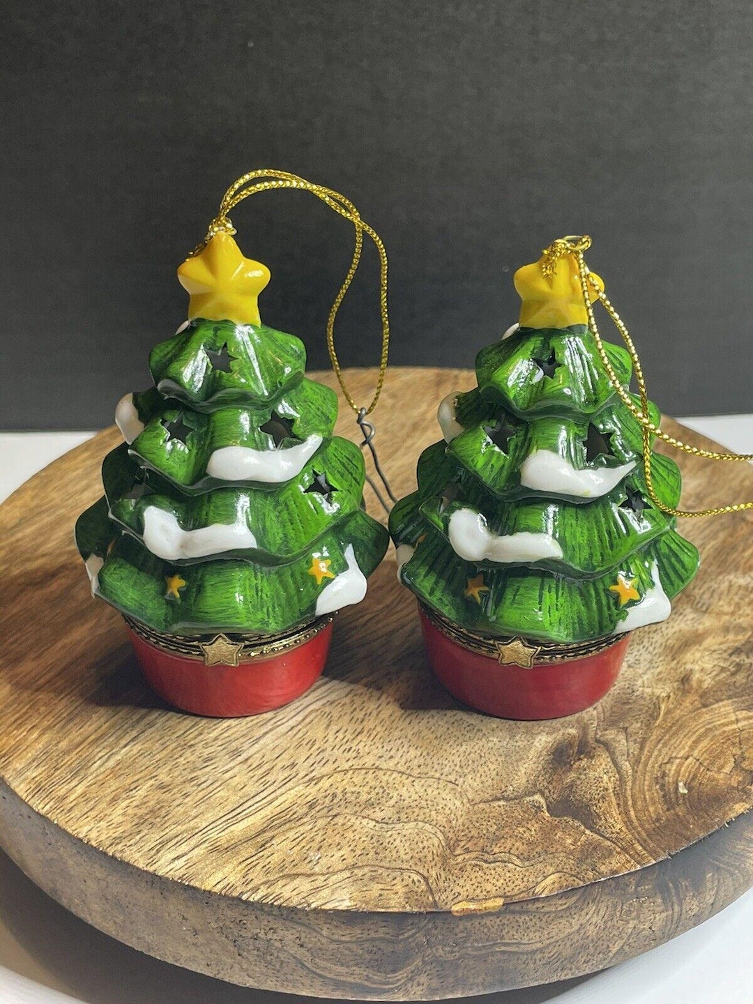 Christmas Tree Hinged Trinket Box Ornaments - Etsy