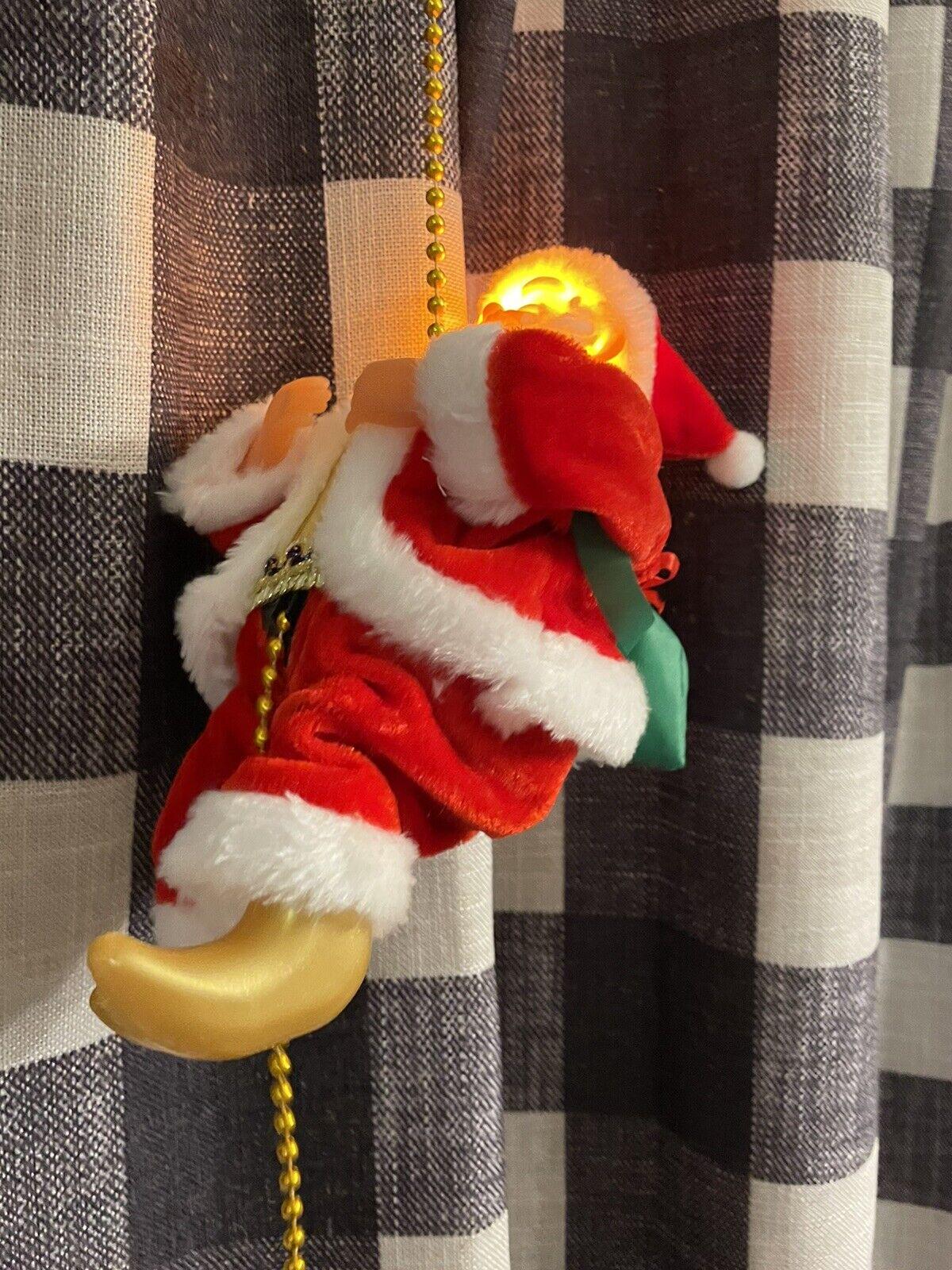 Christmas Santa Claus Animated Rope Climbing Plush Doll Musical Novelty ...