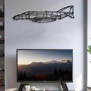 Vintage Aircraft F4 Fighter Jet Wall Art Metal Military Airplane Decor ...