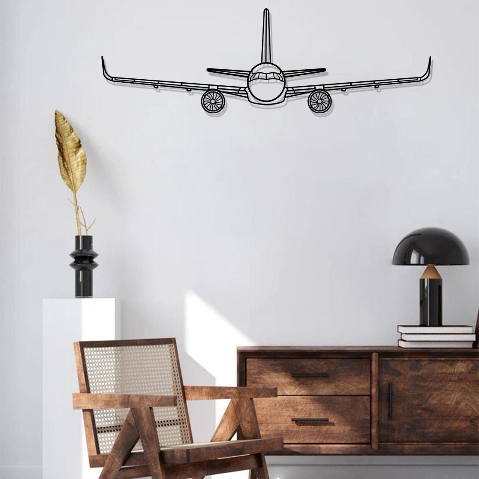 Airplane Metal Wall Art Decor Aircraft A321 Silhouette Artwork for ...