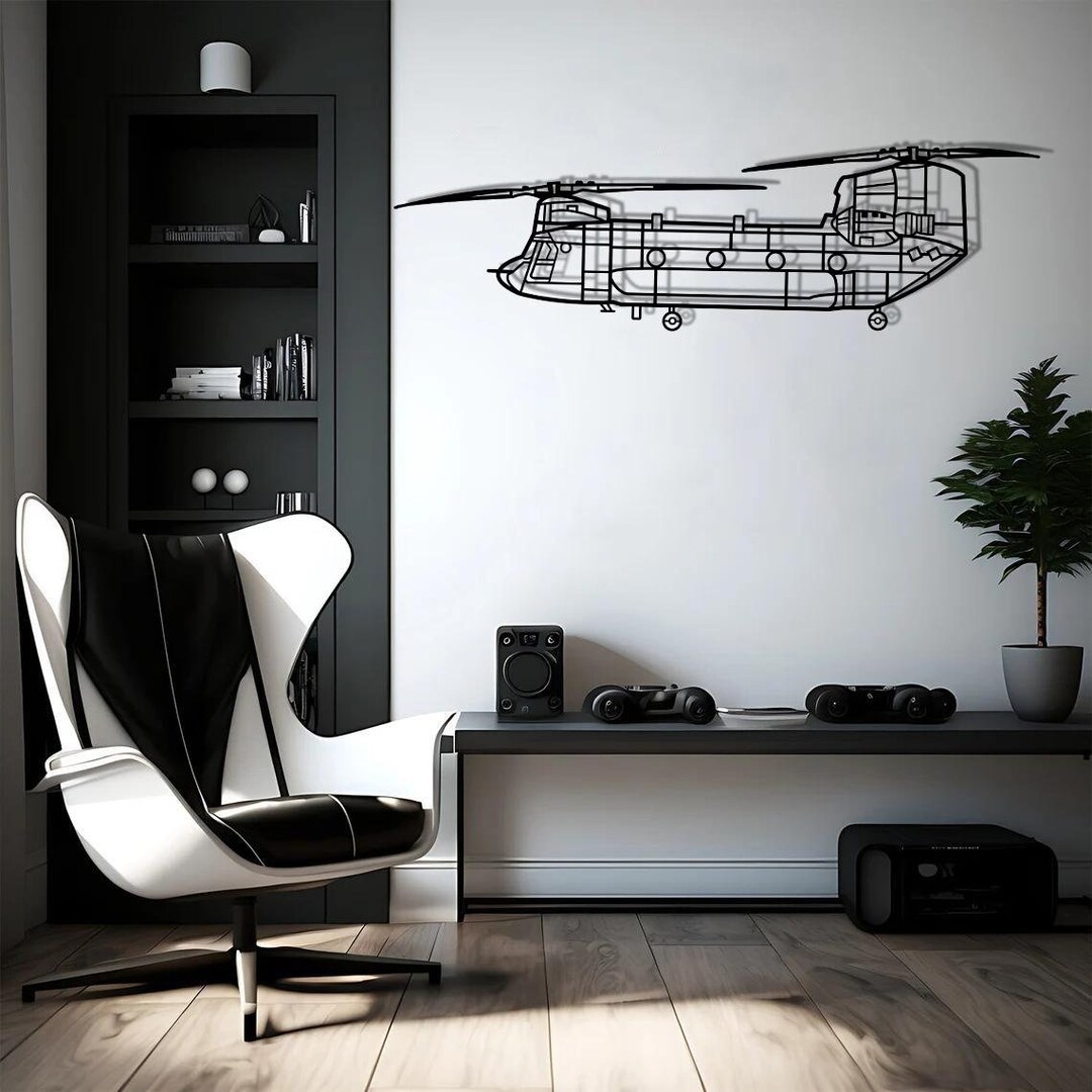 Helicopter CH-47 Chinook Metal Wall Art Military Helicopter Wall Art ...