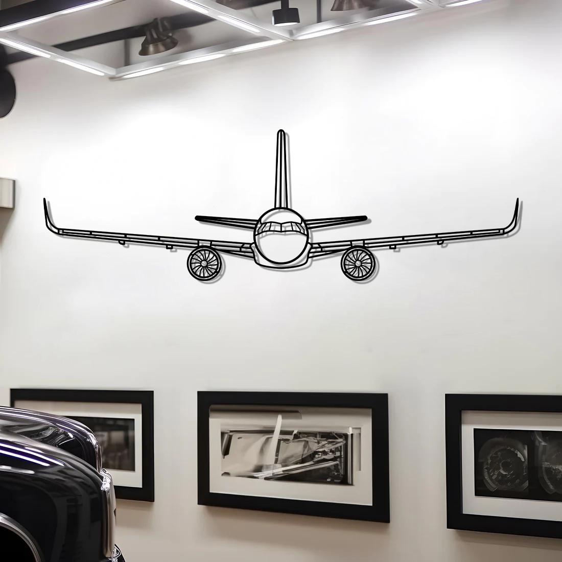 Airplane Metal Wall Art Decor Aircraft A321 Silhouette Artwork for ...