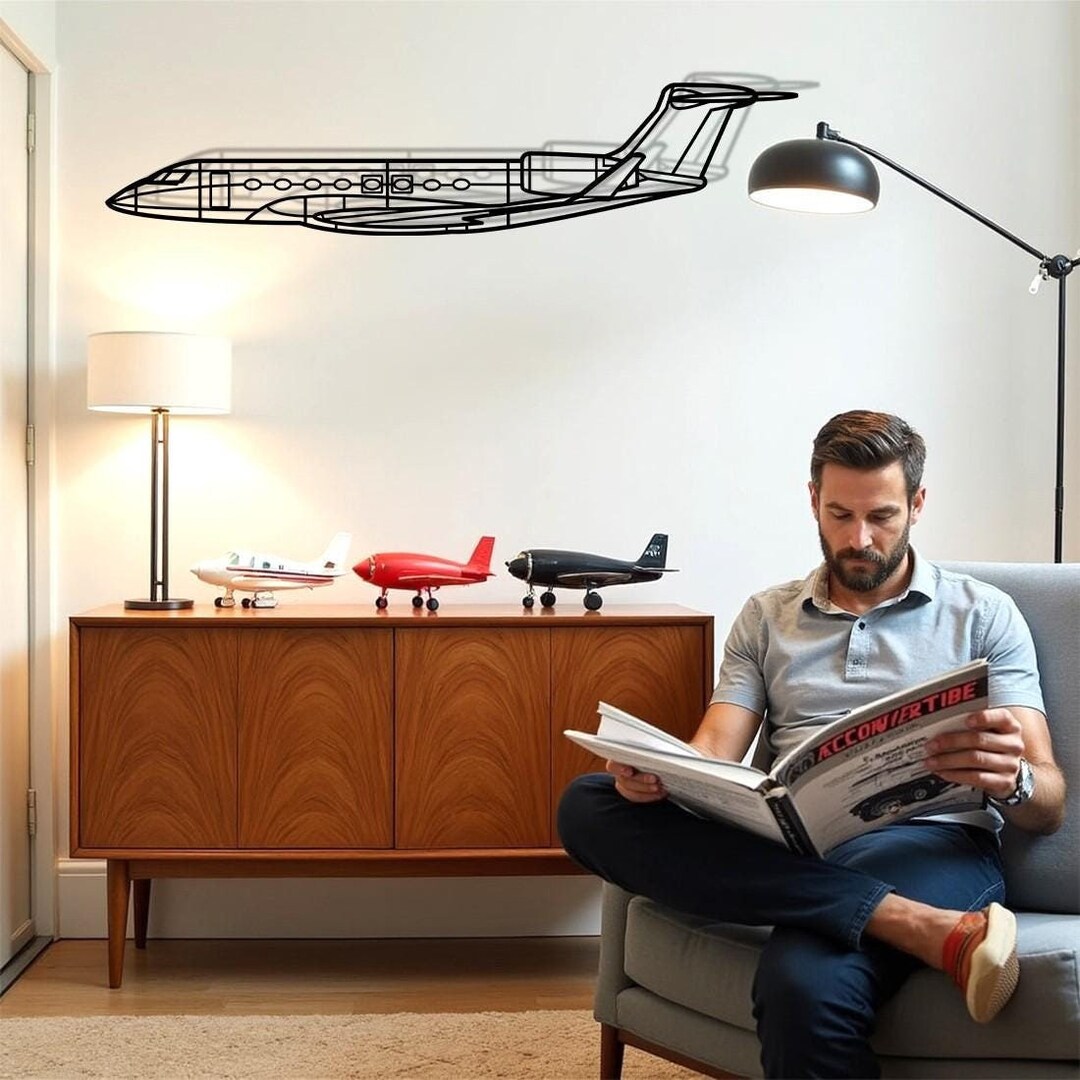 G650 Airplane Wall Art Metal Shadow Artwork for Pilot Retirement ...