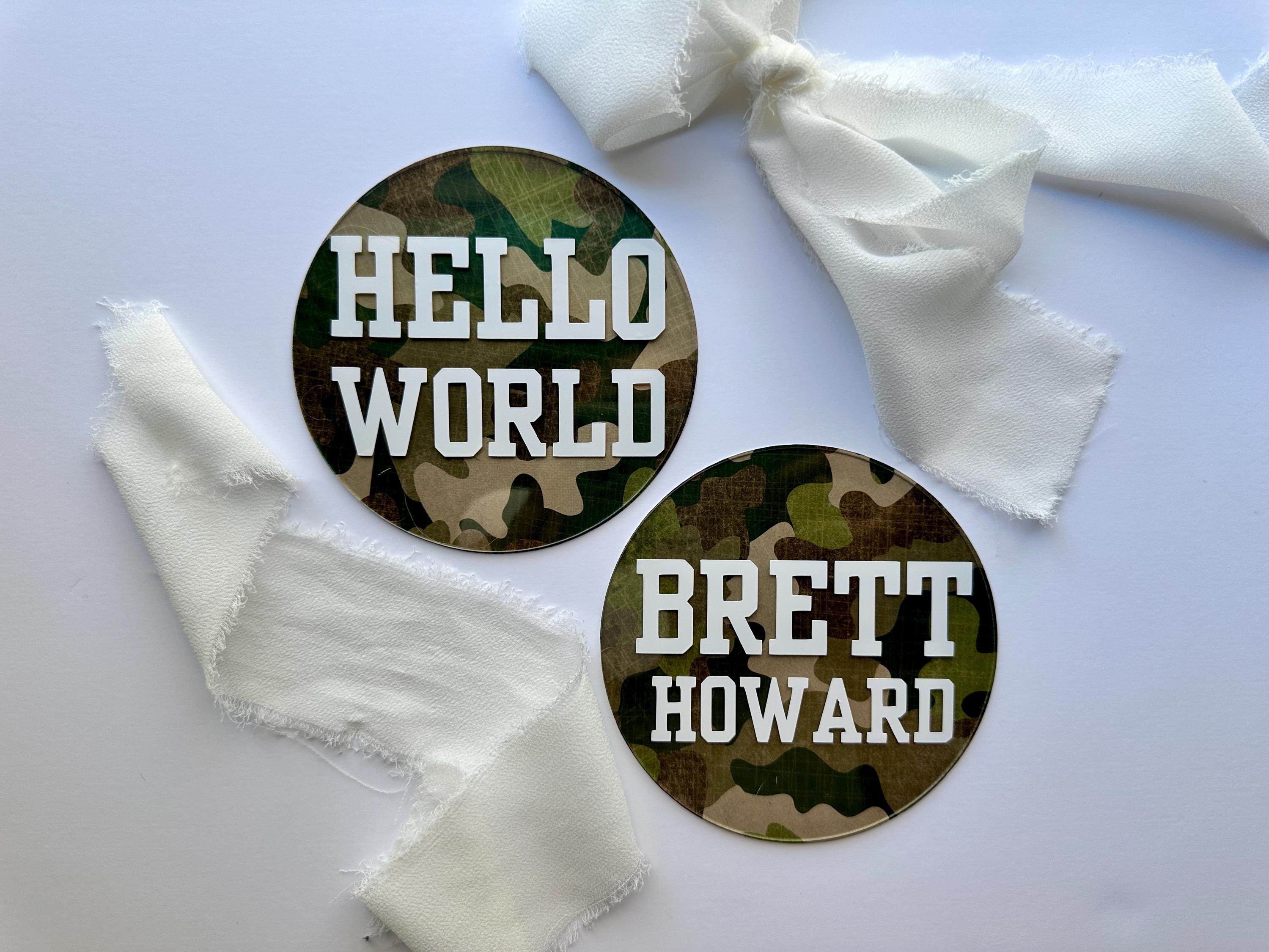 Acrylic Baby Milestone Sign Camo Theme Custom Hospital Personalized ...