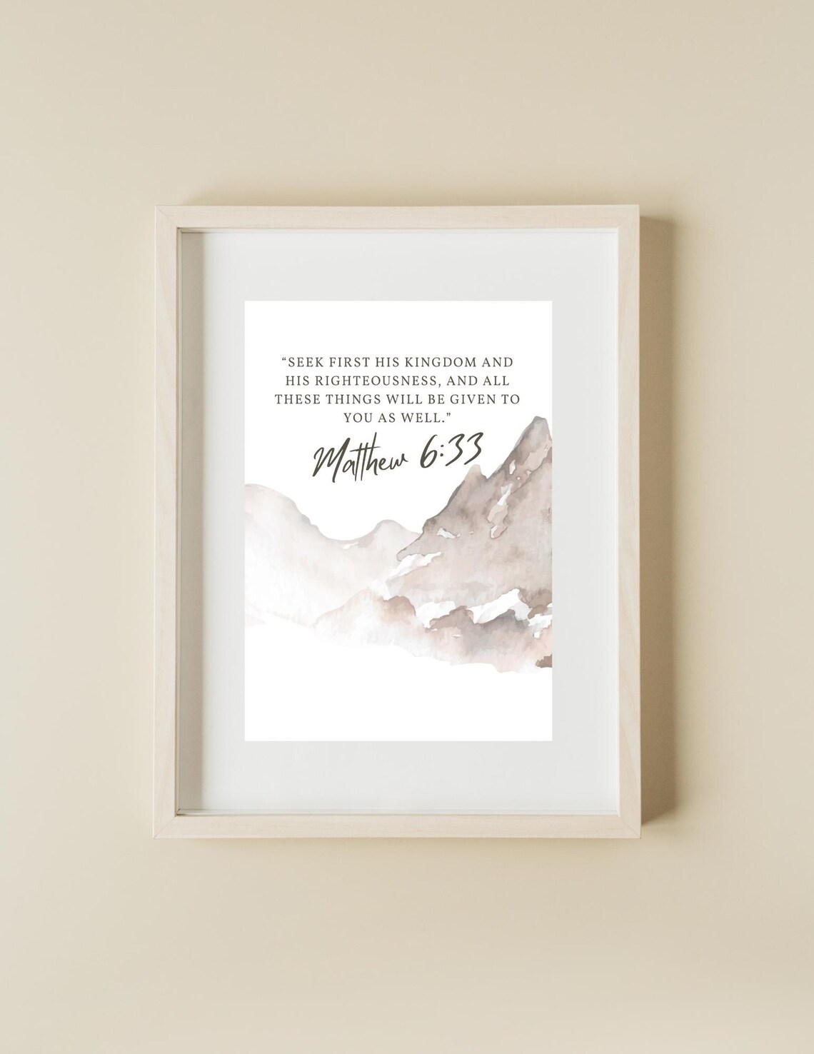 Mathew 6:33 Mountain Print - Etsy