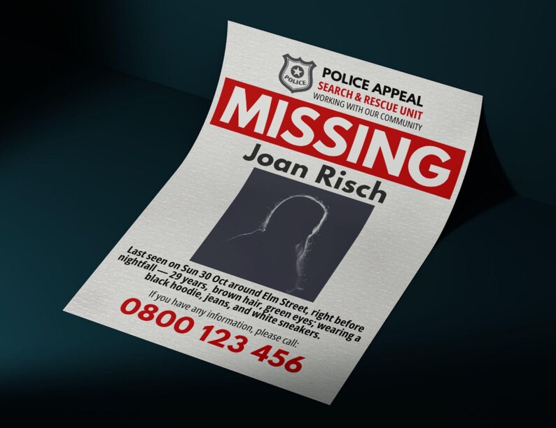 Editable Halloween Missing Person Sign, Printable Spooky Party Poster ...