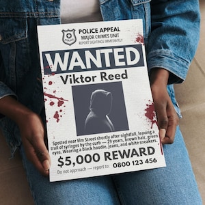 Editable Halloween Wanted Poster, Spooky Party Sign, Scary Party Decor ...