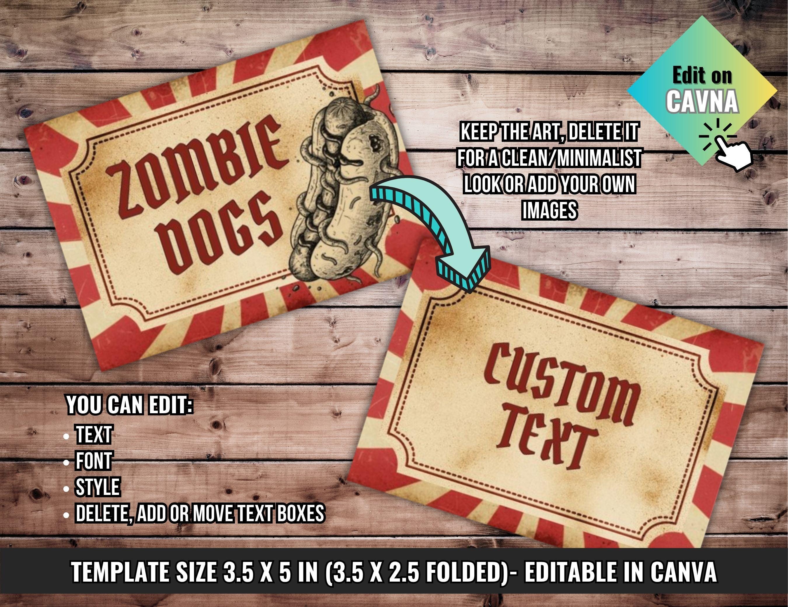 Editable Creepy Carnival Food Tent Cards: Vintage Halloween Party ...
