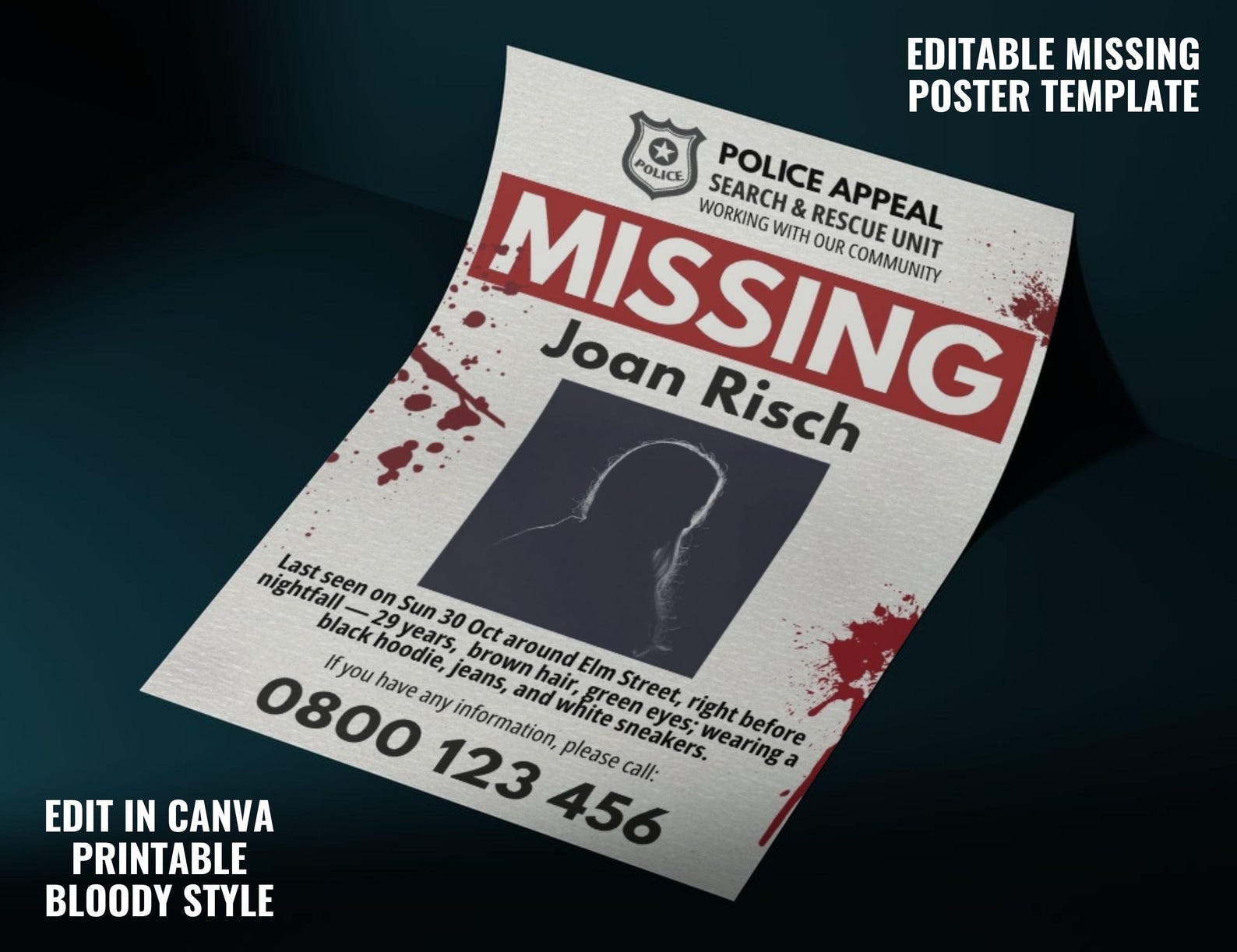 Editable Halloween Missing Poster, Spooky Party Sign, Scary Party Decor ...