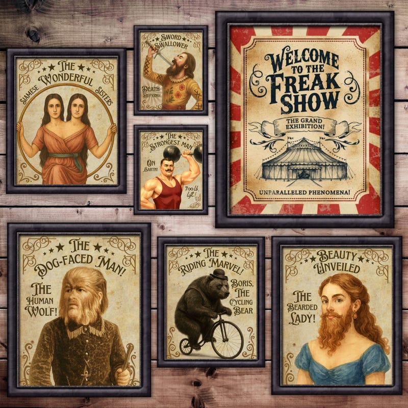 Freak Show Sideshow Circus Poster - Etsy UK