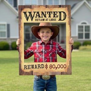 Printable Wanted Poster Photo Booth Frame Prop, Wild West Party Decor ...