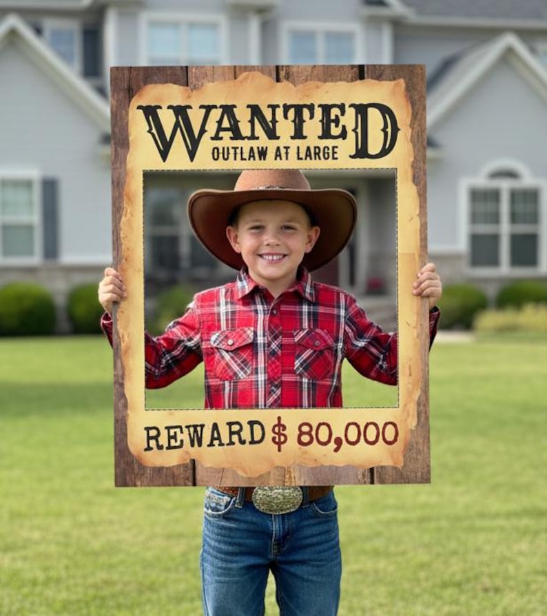 Printable Wanted Poster Photo Booth Frame Prop, Wild West Party Decor ...