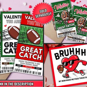 Football Valentine Cards, Printable Kids Valentine’s Day Gift Tags ...