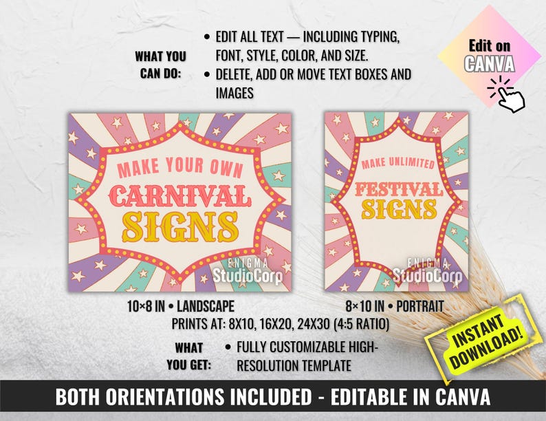 Editable Carnival Sign for Girls, Carnival Birthday Sign, Printable ...