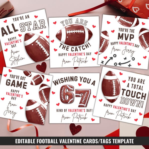 Football Valentine - Etsy