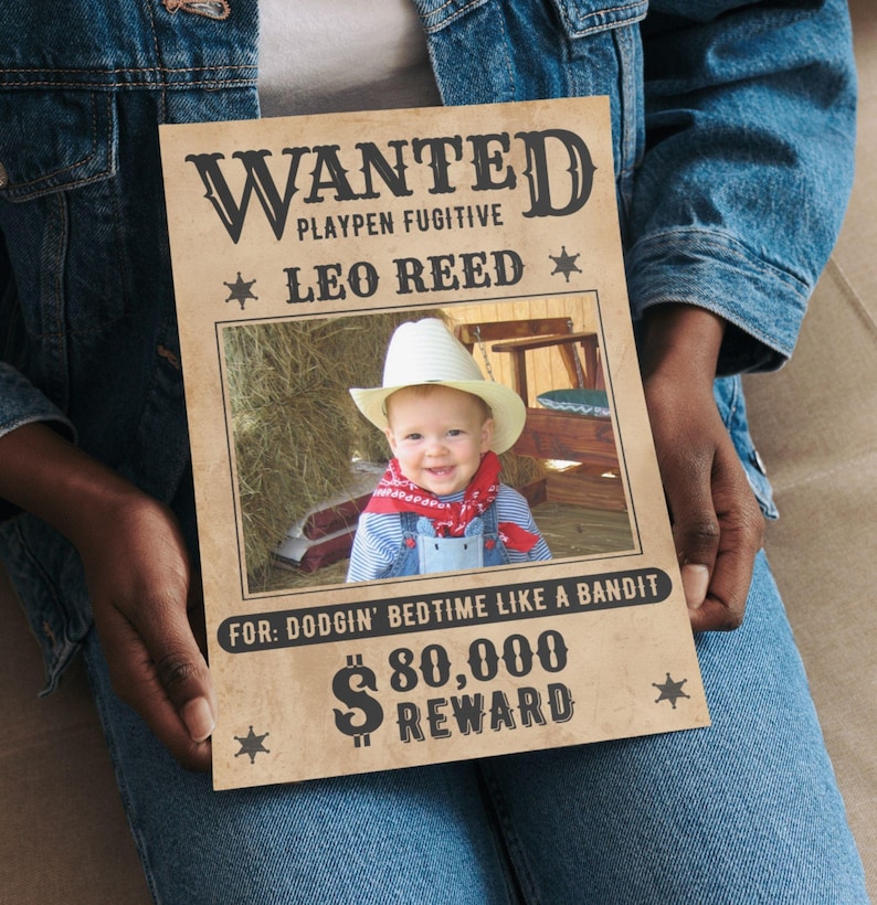 Editable Cowboy Wanted Poster, Printable Wild West Decor, Kids Rodeo ...