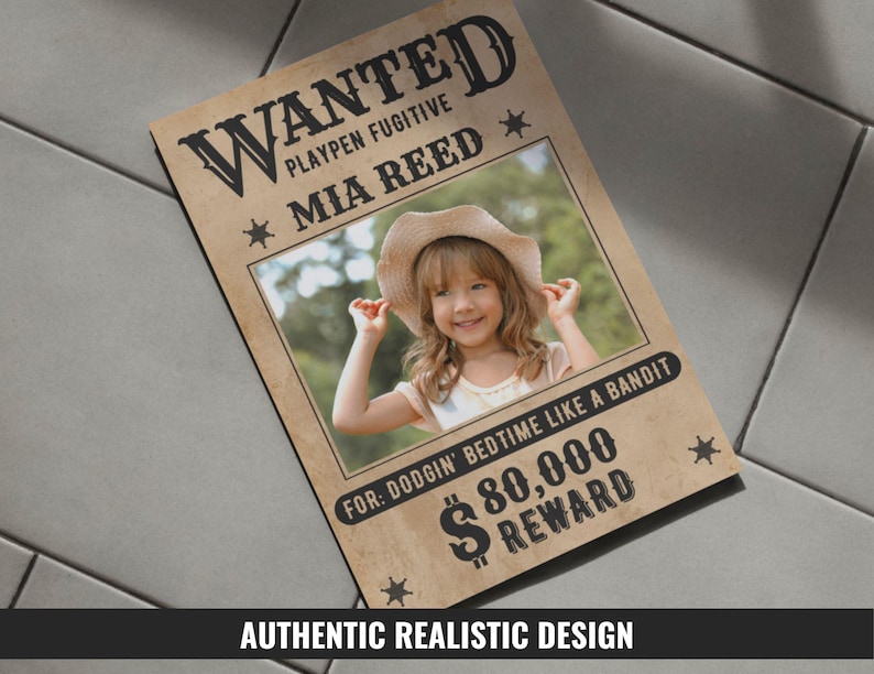 Editable Cowboy Wanted Poster, Printable Wild West Decor, Kids Rodeo ...