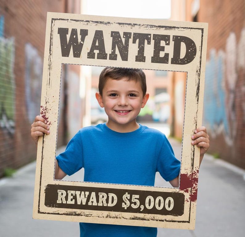 Printable Wanted Poster Photo Booth Frame, Wild West Party Decor ...
