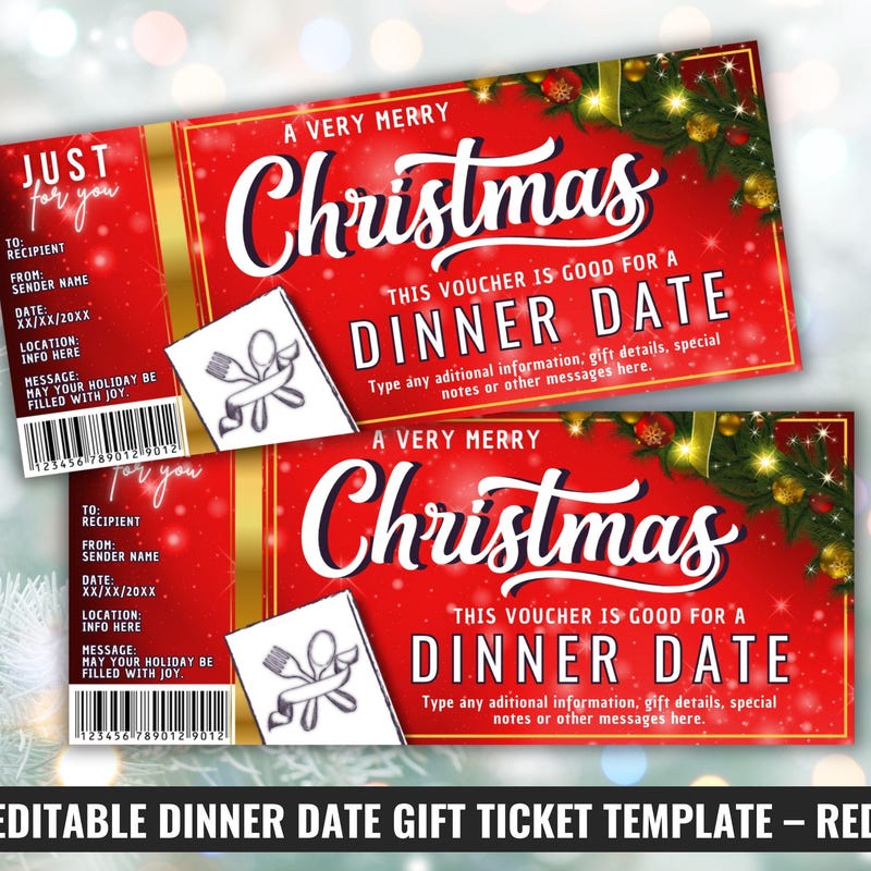 Xmas Dinner Ticket - Etsy