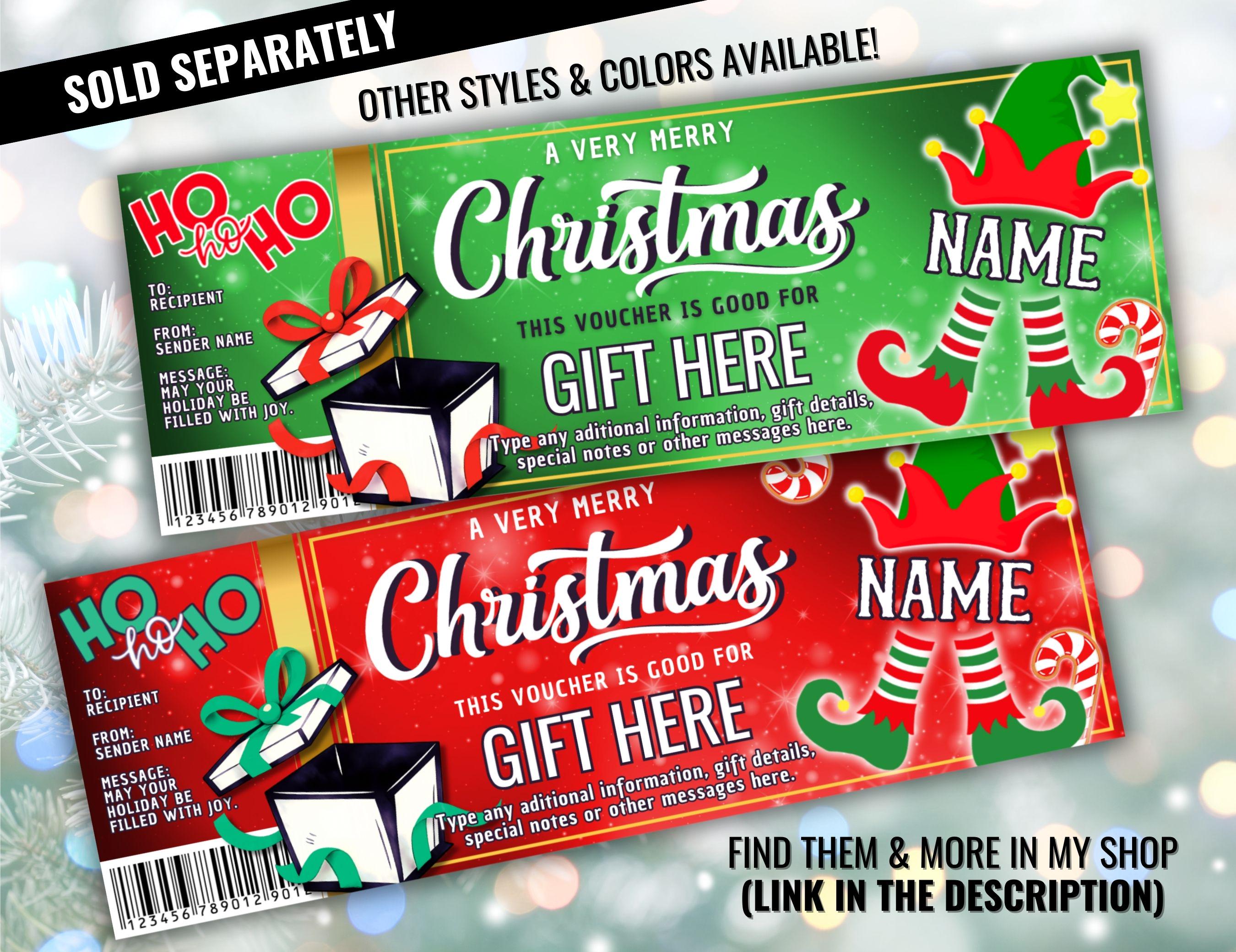 Elf Christmas Gift Coupon, Elf Advent Gift Ticket, Editable Canva ...