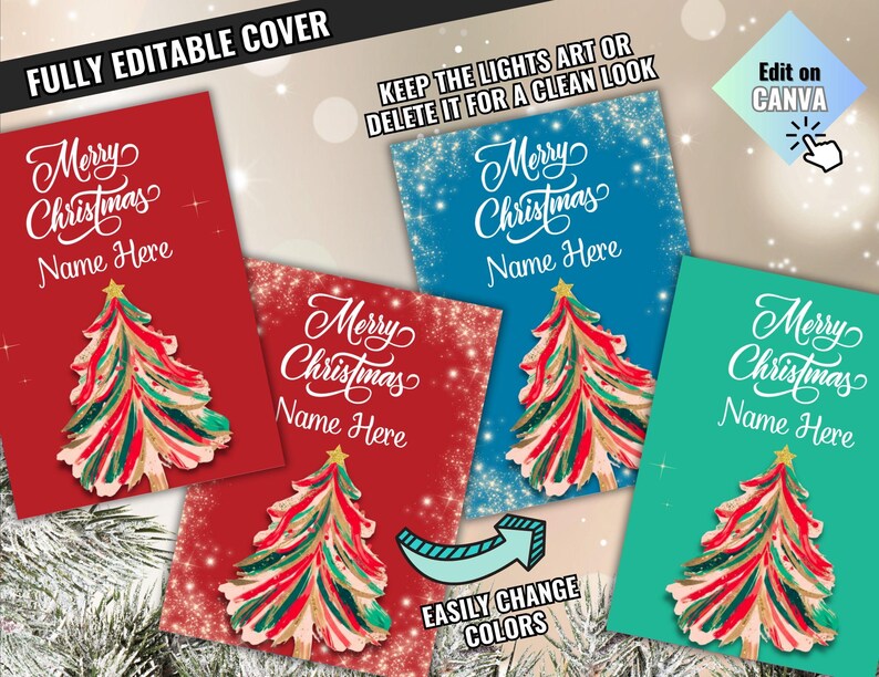 Christmas Editable Gift Card Book, Gift Card Holder for Teen, College ...